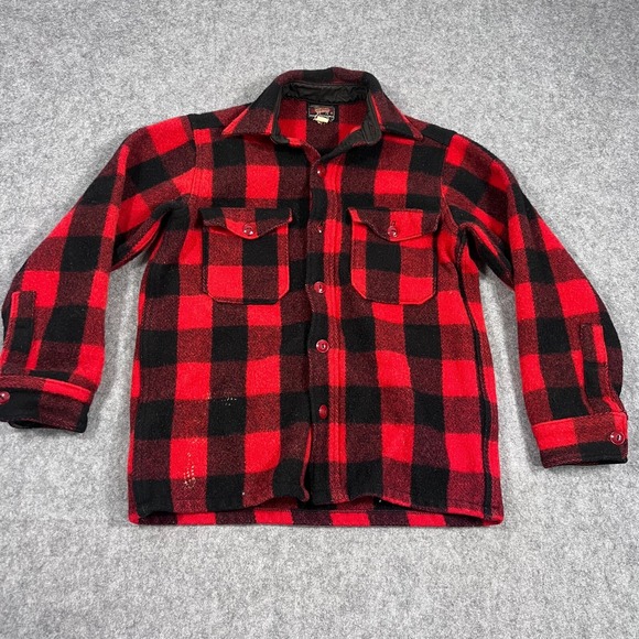 Woolrich | Shirts | Vintage 5s Woolrich Red Black Buffalo Check Plaid ...